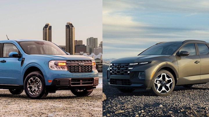 Modern Day El Camino & Ranchero? 2022 Ford Maverick vs. Hyundai Santa ...